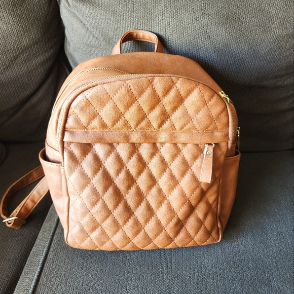 Source Unknown | Bags | Brown Mini Backpack With Tons Of Pockets | Poshmark